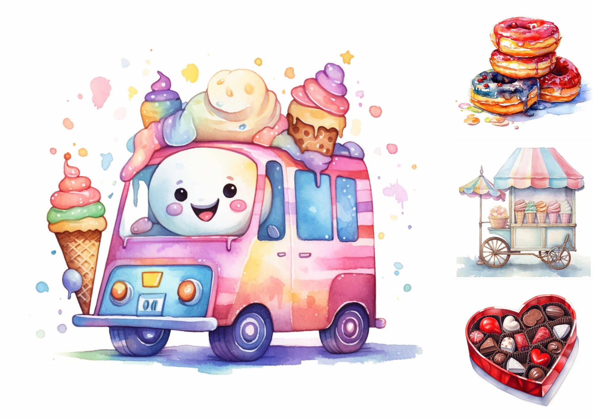 Sweet Treats Extravaganza Clipart Bundle, Including Sweet Pancakes, Ice ...