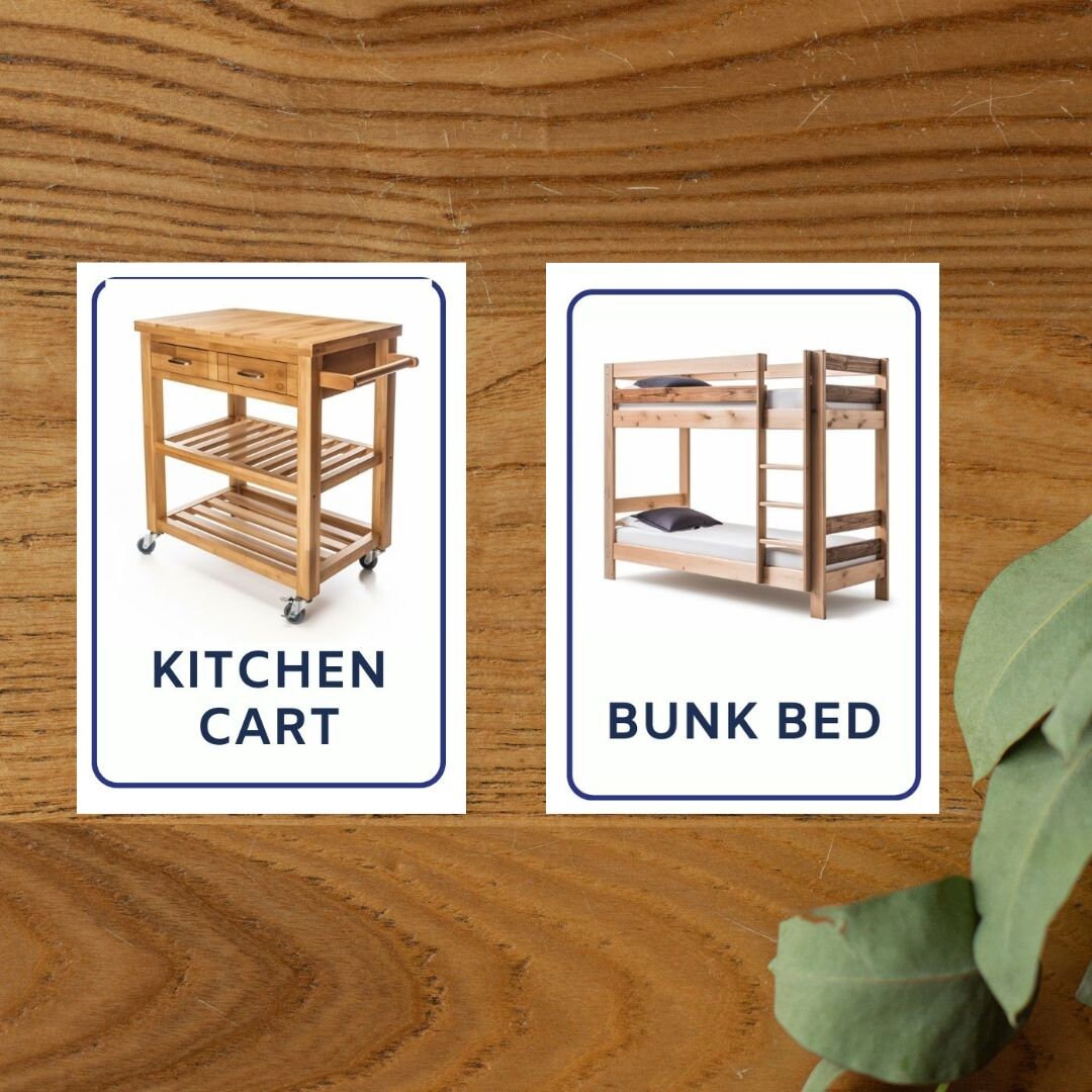 Furniture 32 Editable Montessori Cards, Flash Cards Nomenclature ...