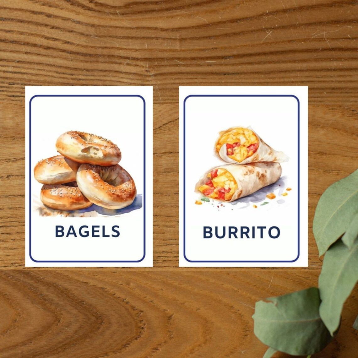 32 Breakfast Editable Montessori Cards, Nomenclature Flashcards PDF ...