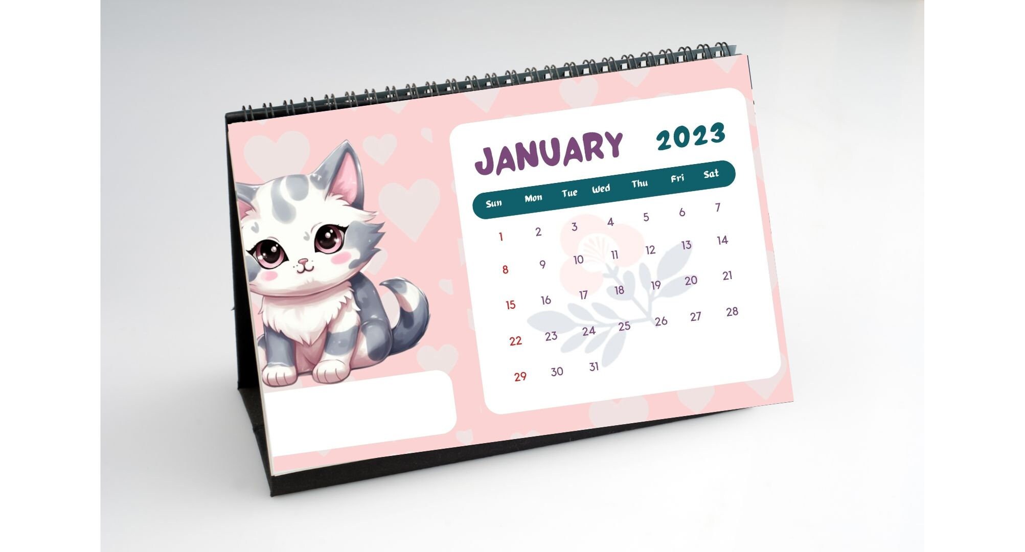 2023 Lined Printable Calendar, Landscape, Cute Playful Animals Calendar ...