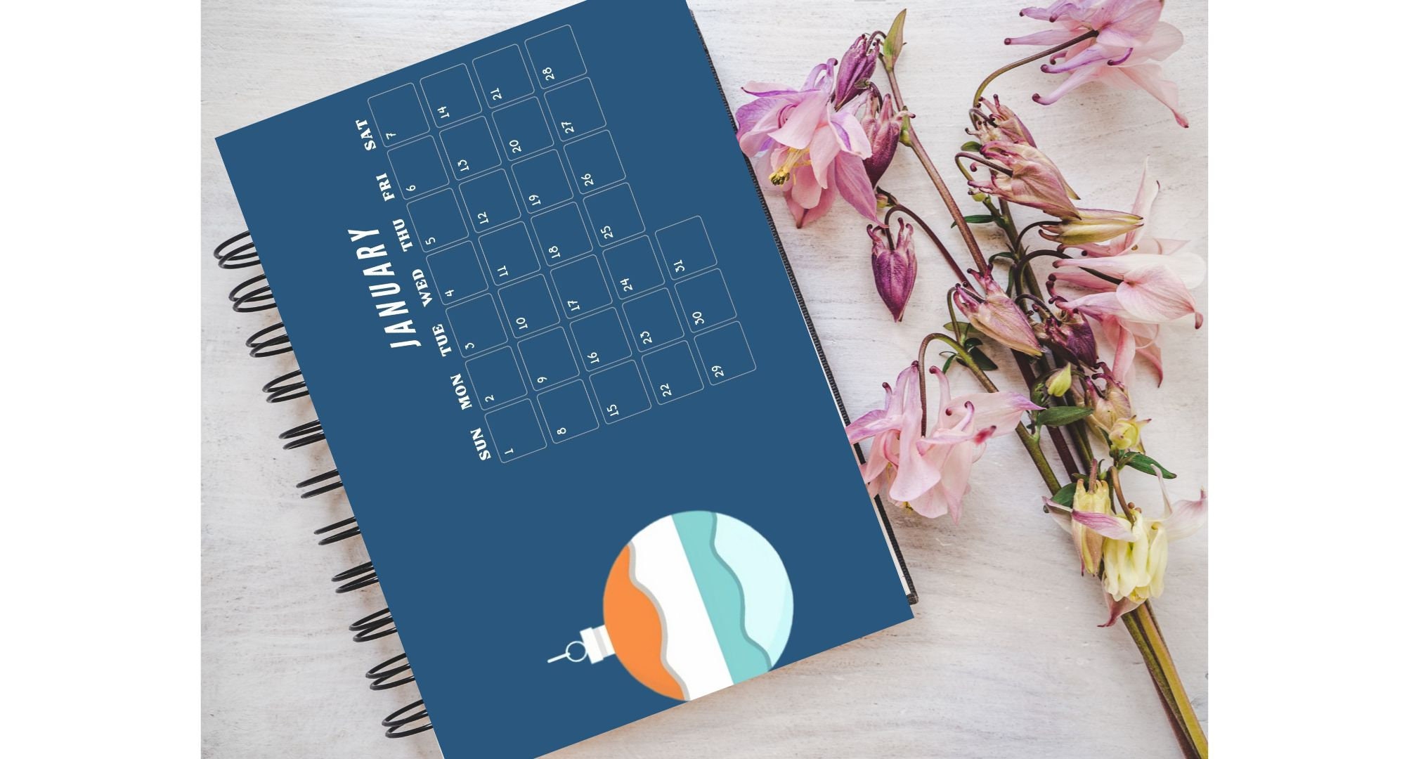 Upgrade Your Planning With Our Blue and Orange Christmas Themed Monthly ...