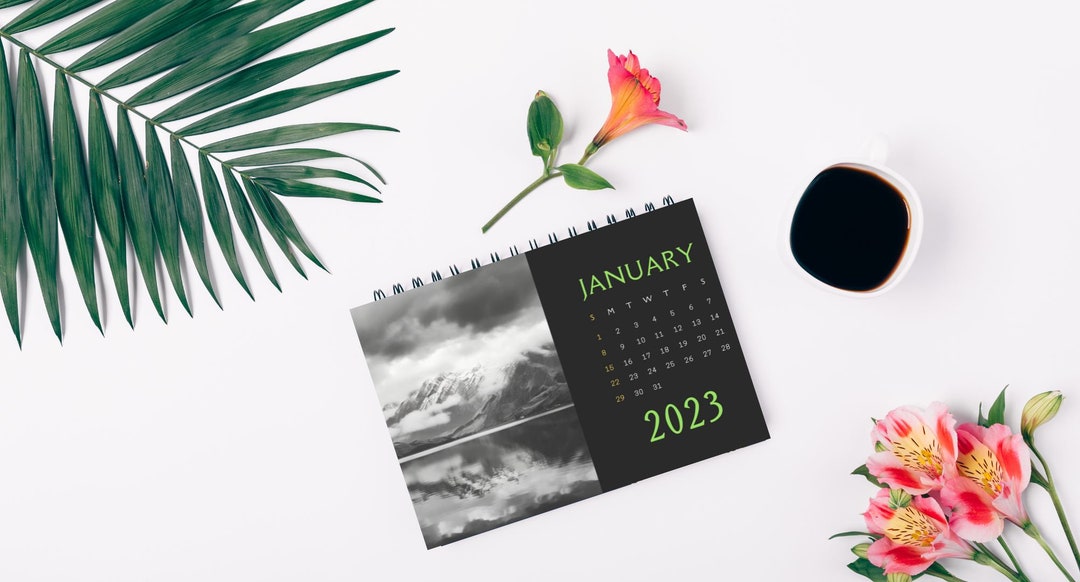 Upgrade Your Planning With Our Black and Green Landscape Monthly ...