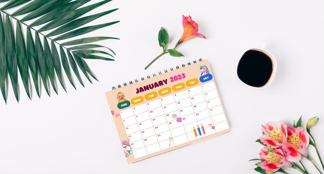 Upgrade Your Planning With Our 2023 Attractive Unicorn Monthly Calendar ...