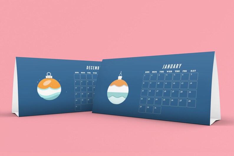 Upgrade Your Planning With Our Blue and Orange Christmas Themed Monthly ...