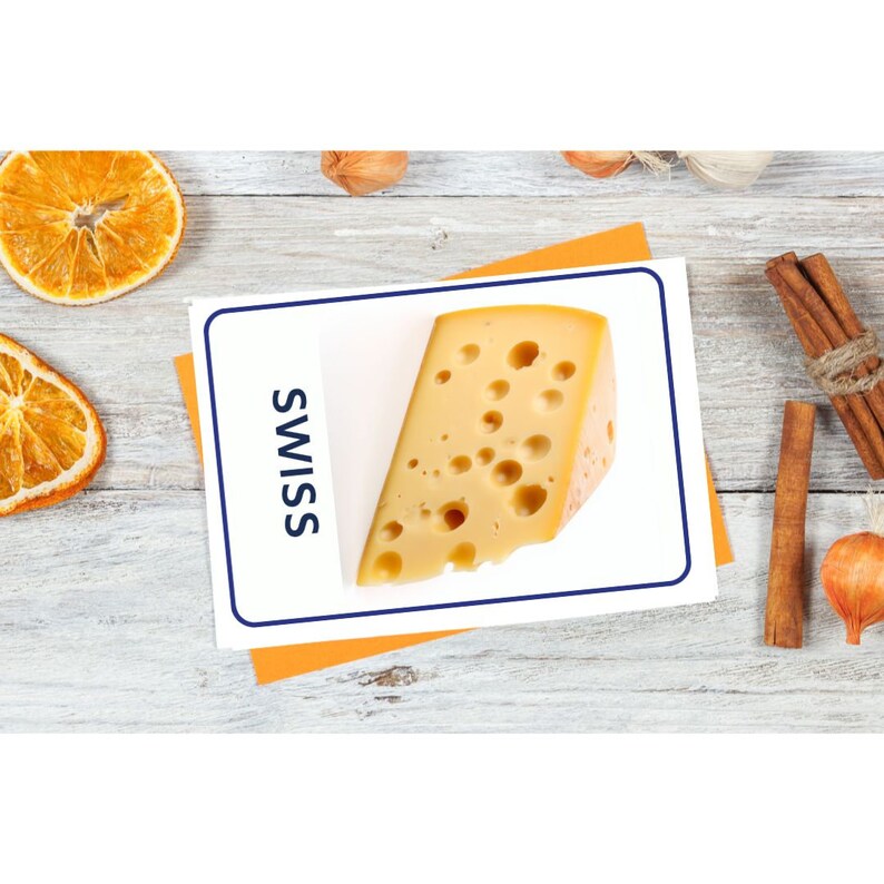 Cheese 32 Montessori Cards, Flash Cards Nomenclature Flashcards ...