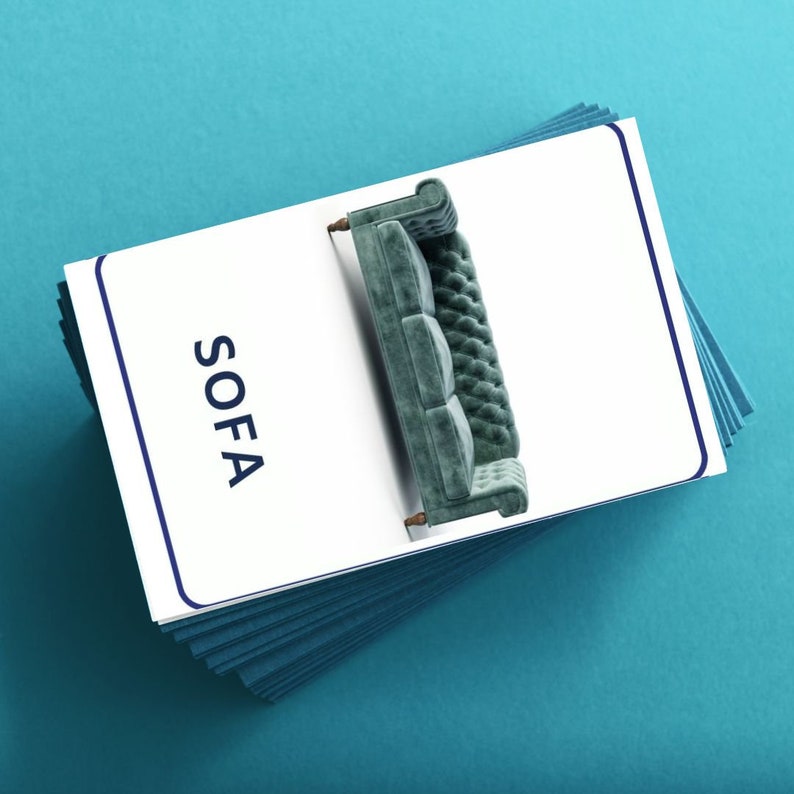 Furniture 32 Editable Montessori Cards, Flash Cards Nomenclature ...