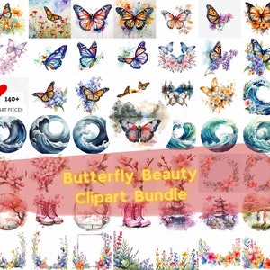 Butterfly Beauty Clipart Bundle, Including Sakura Spring Clipart ...