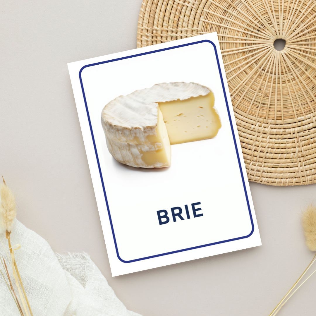 Cheese 32 Montessori Cards, Flash Cards Nomenclature Flashcards ...