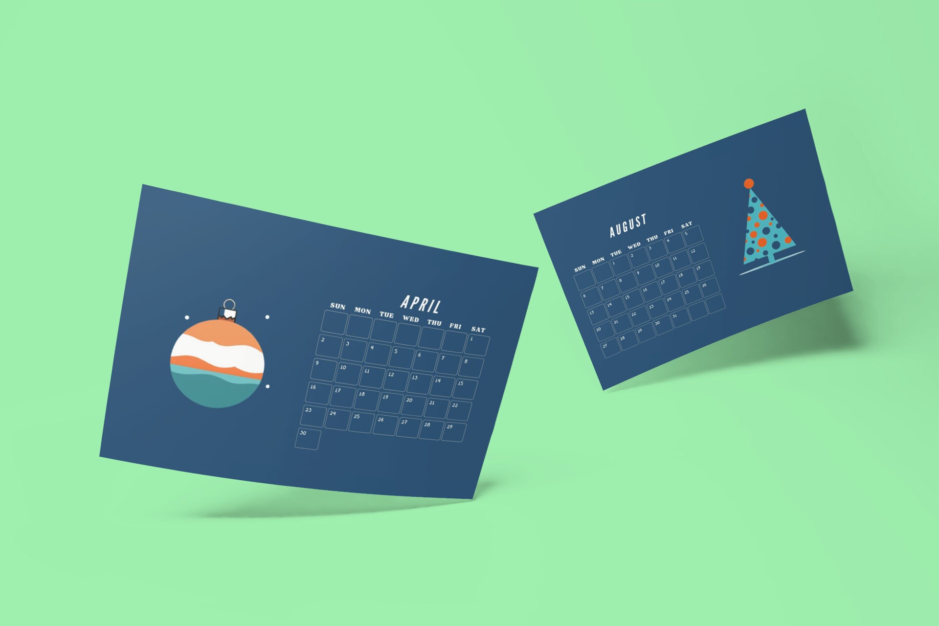 Upgrade Your Planning With Our Blue and Orange Christmas Themed Monthly ...