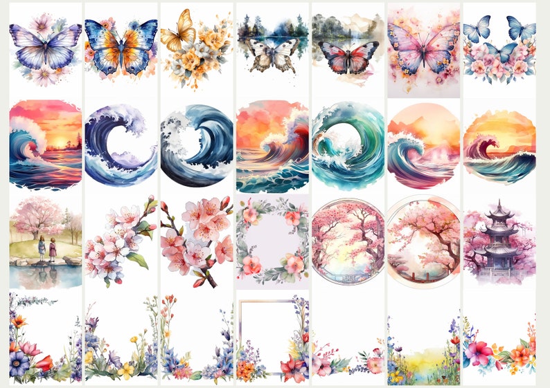 Butterfly Beauty Clipart Bundle, Including Sakura Spring Clipart ...