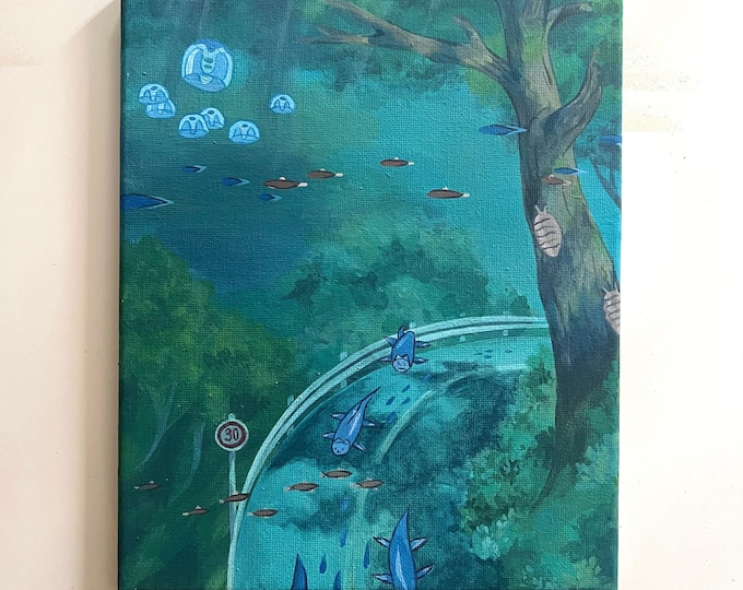 Studio Ghibli Ponyo Underwater World Original Acrylic Painting ...
