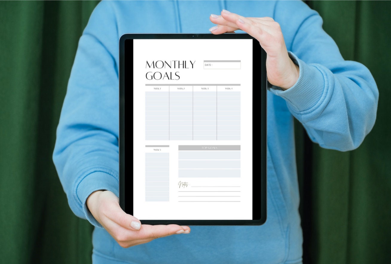 2024 Monthly Goals Planner, Goal Setting Journal, Personal Progress ...