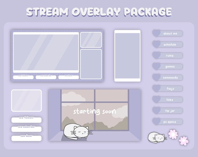 Cotton Candy Clouds Static & Animated Twitch Package / Panels Banner ...