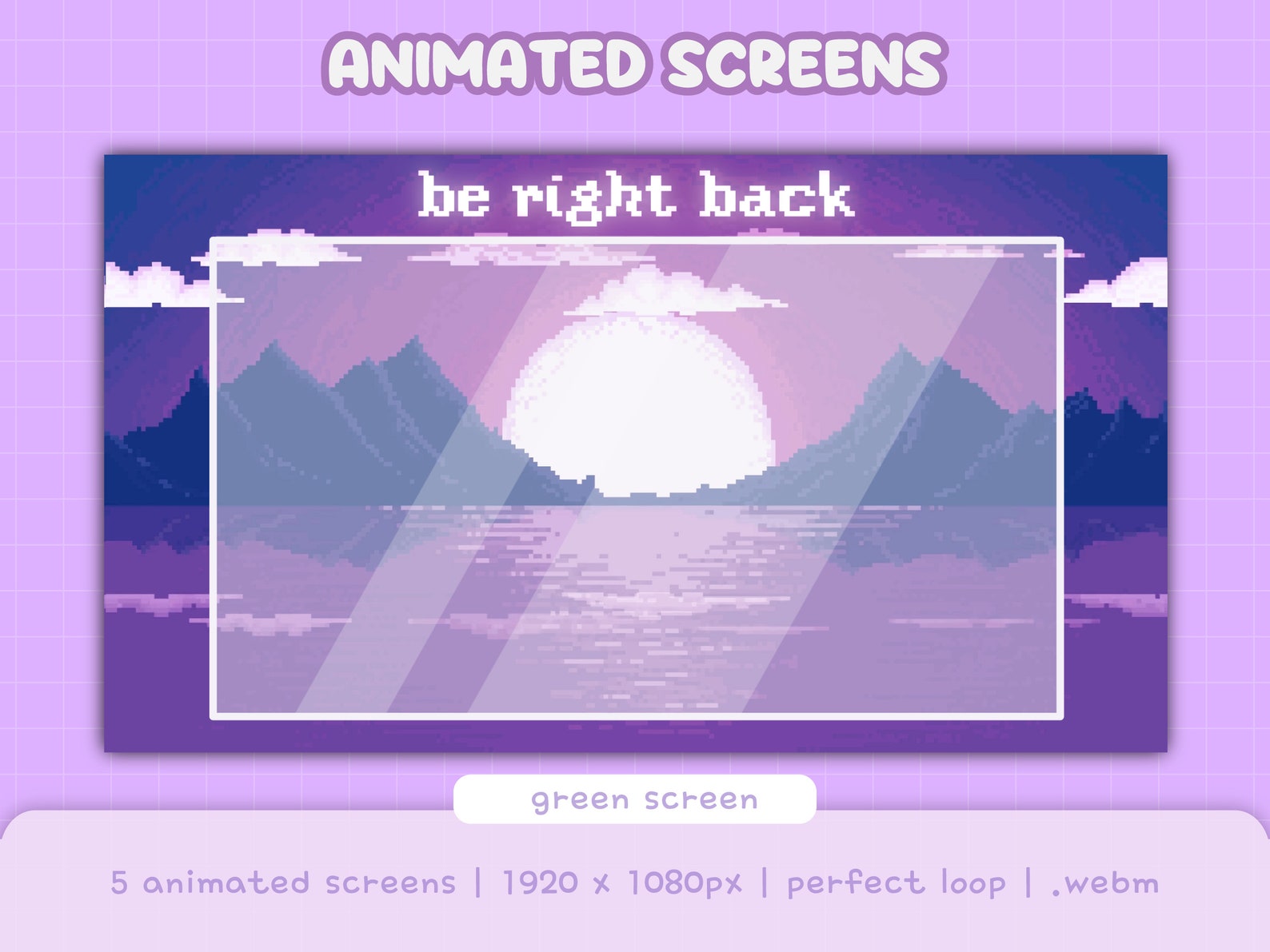 Animated Pixel Art Sunset Screens for Twitch Stream - Etsy