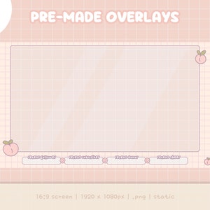 Cute Pastel Peach Animated & Static Stream Overlay Twitch Package ...