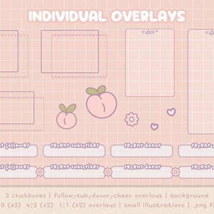 Cute Pastel Peach Animated & Static Stream Overlay Twitch Package ...
