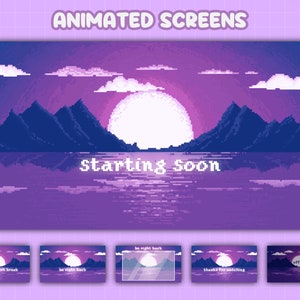 Animated Pixel Art Sunset Screens for Twitch Stream - Etsy