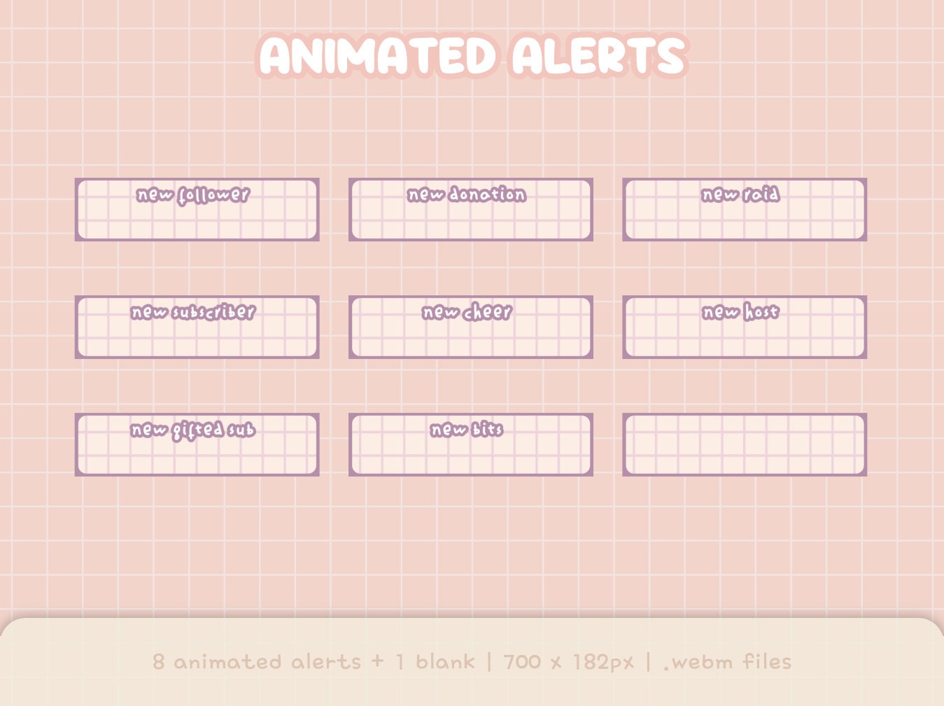 Cute Pastel Peach Animated & Static Stream Overlay Twitch Package ...