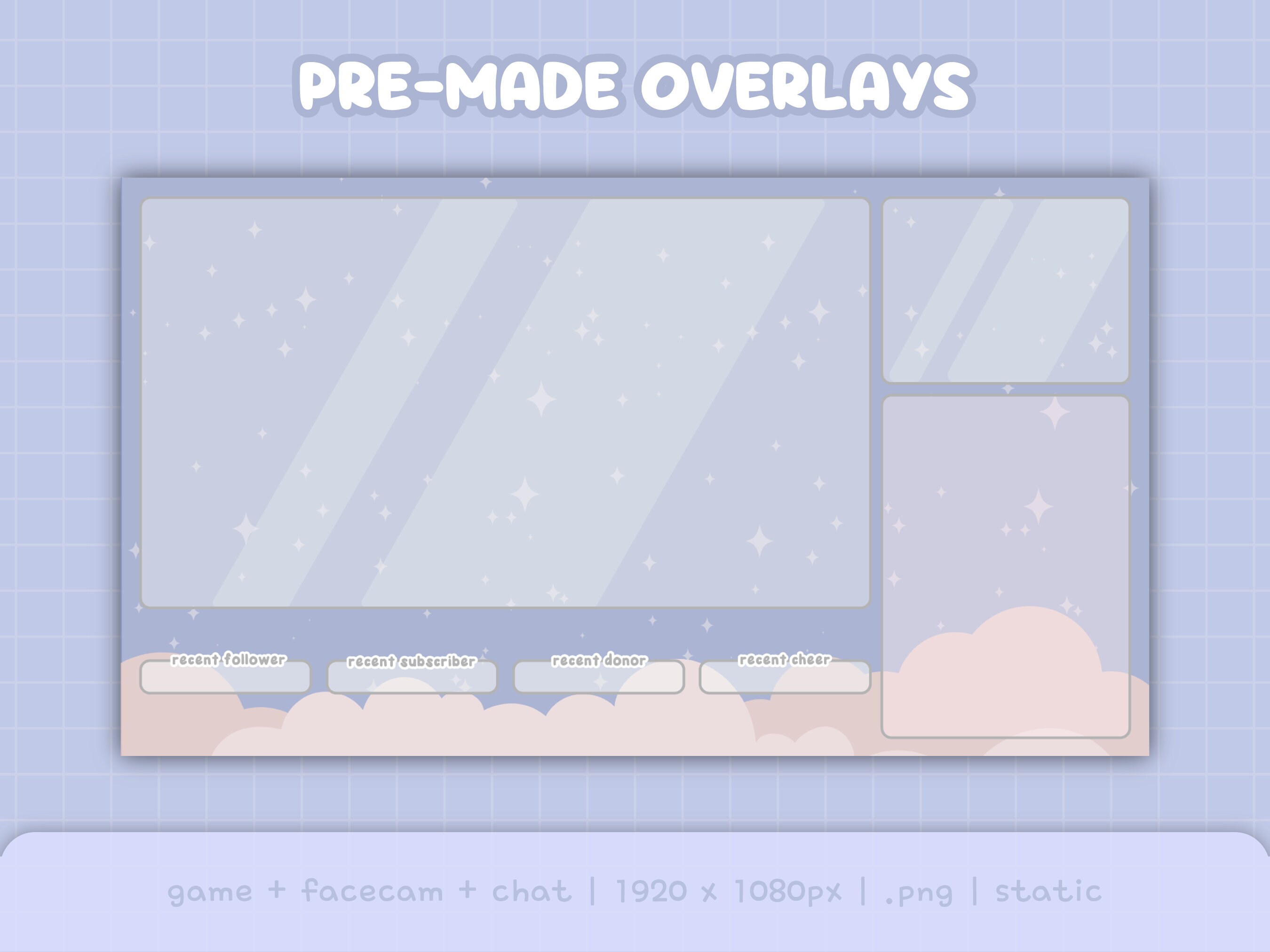 Cotton Candy Clouds Static & Animated Twitch Package / Panels Banner ...