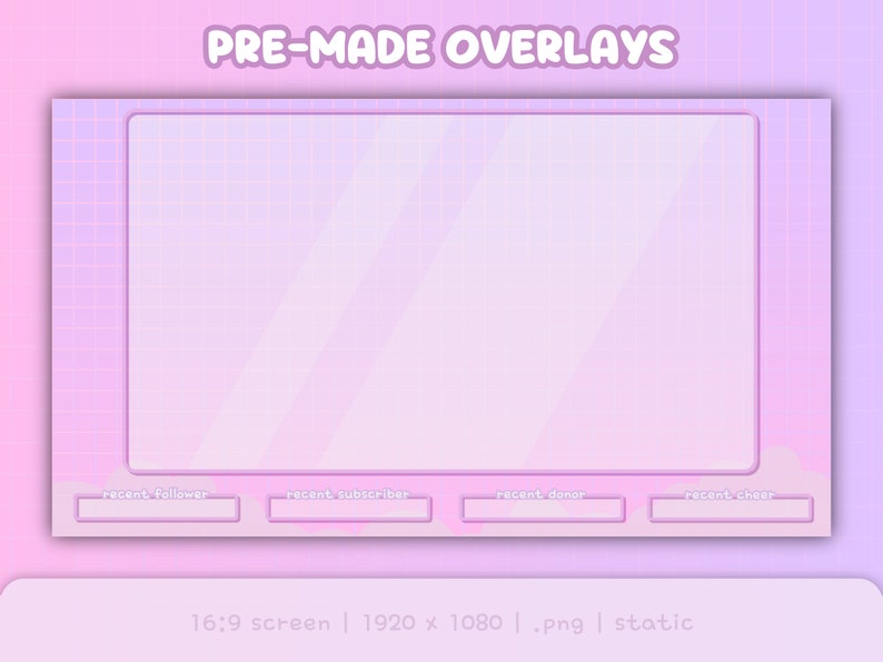 Cute Pink and Purple Static & Animated Twitch Package / Panels Alerts ...