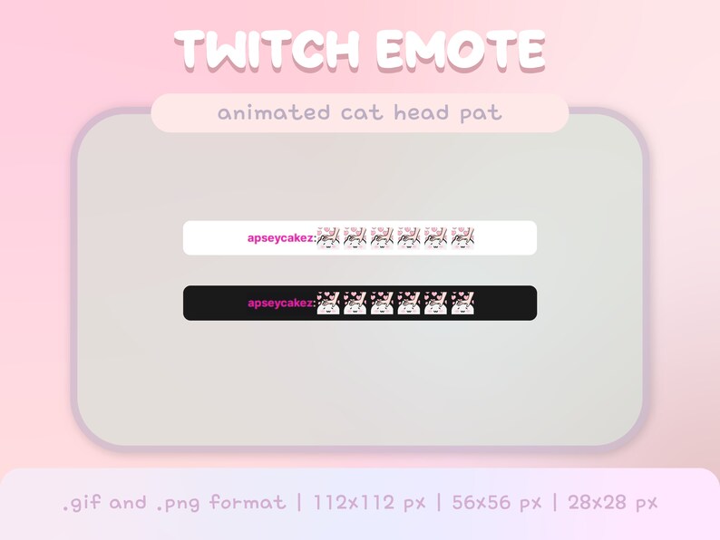 Animated Cat Head Pat Emote | Streamer Emotes Twitch Animated Emote ...