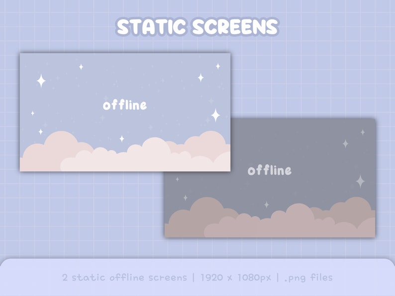 Cotton Candy Clouds Static & Animated Twitch Package / Panels Banner ...