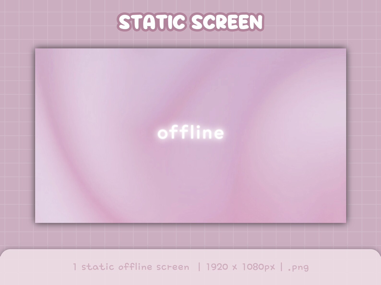 Pink/white Glow Static & Animated Twitch Package / Overlay Panels ...