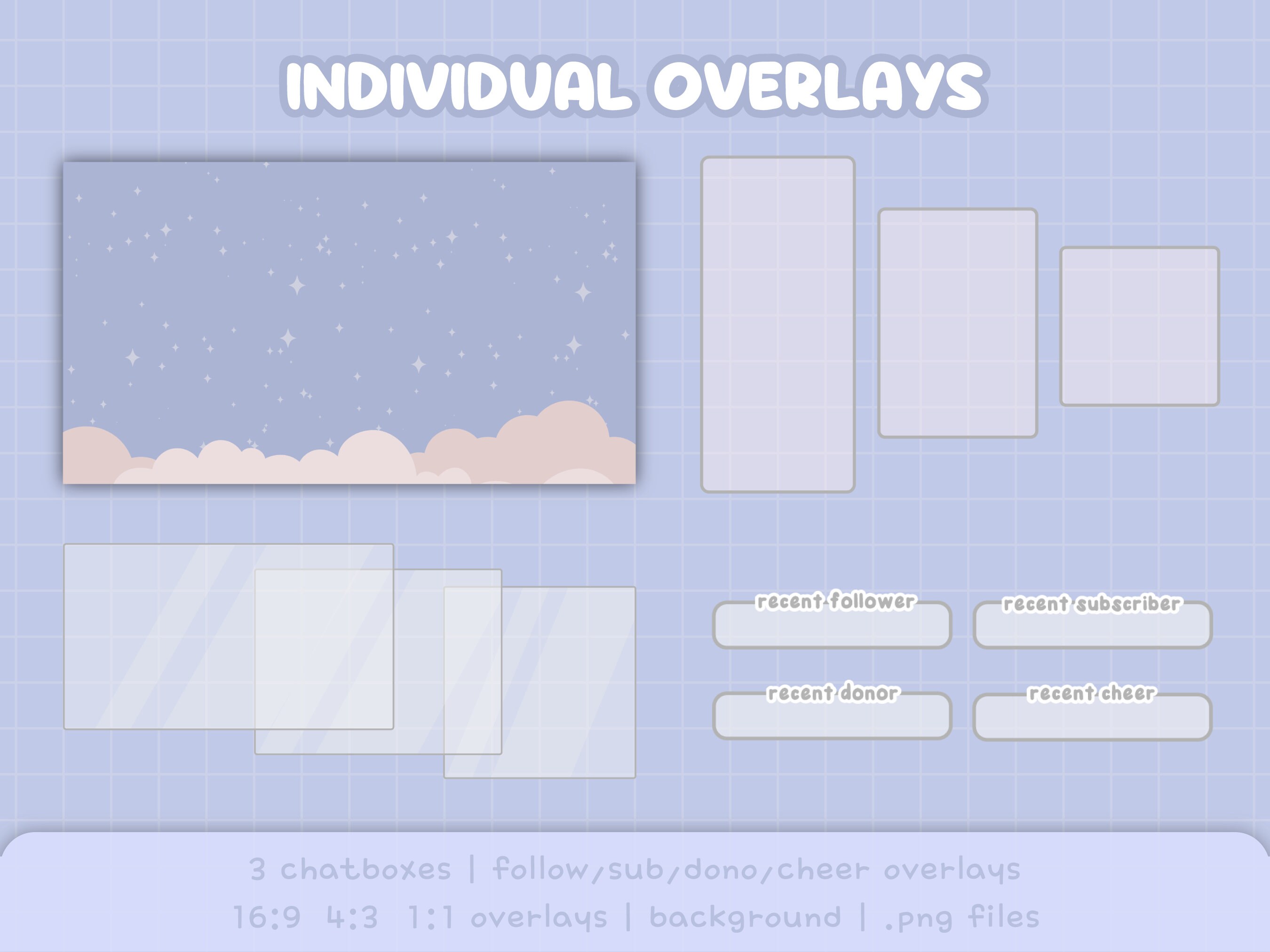 Cotton Candy Clouds Static & Animated Twitch Package / Panels Banner ...