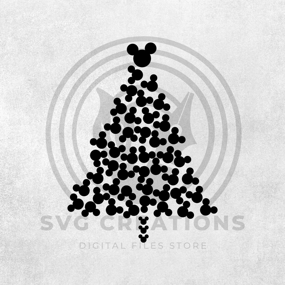 Mickey Head Christmas Tree Svg Christmas Tree Svg Merry - Etsy
