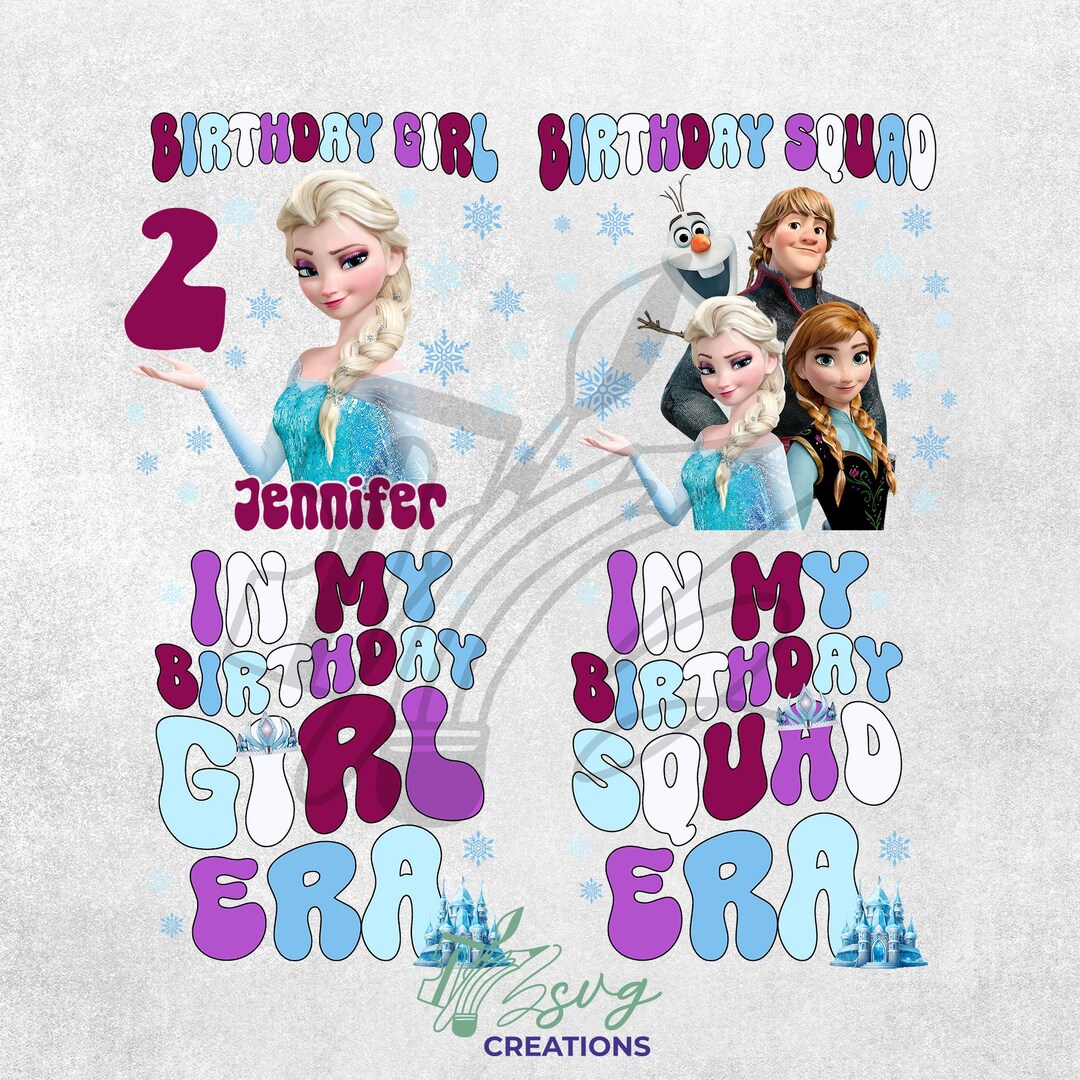 Frozen Elsa Birthday Png, Custom Princess Anna Birthday Girl Png ...