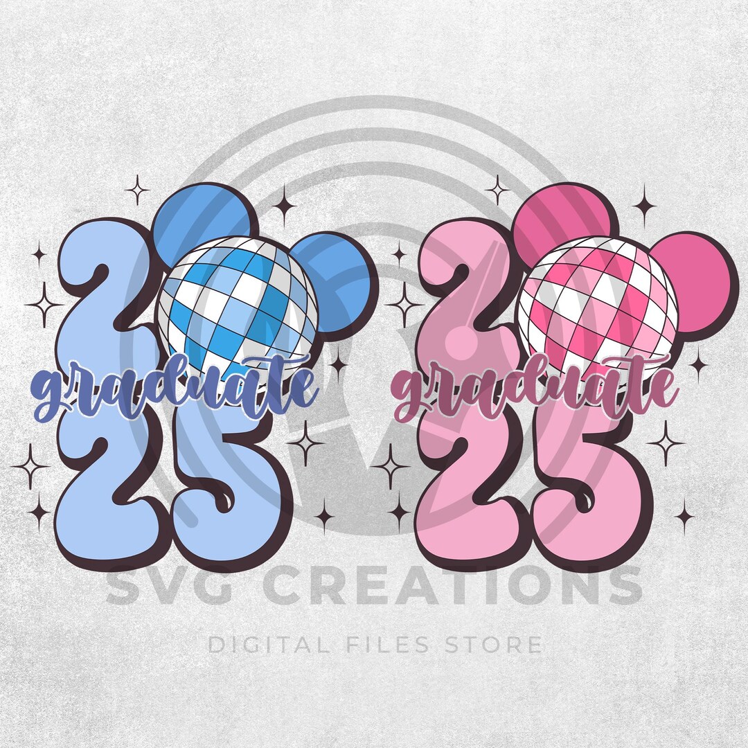 Mickey and Friends Graduation 2025 Png, Mickey Ear Grad Trip Png, Gift ...