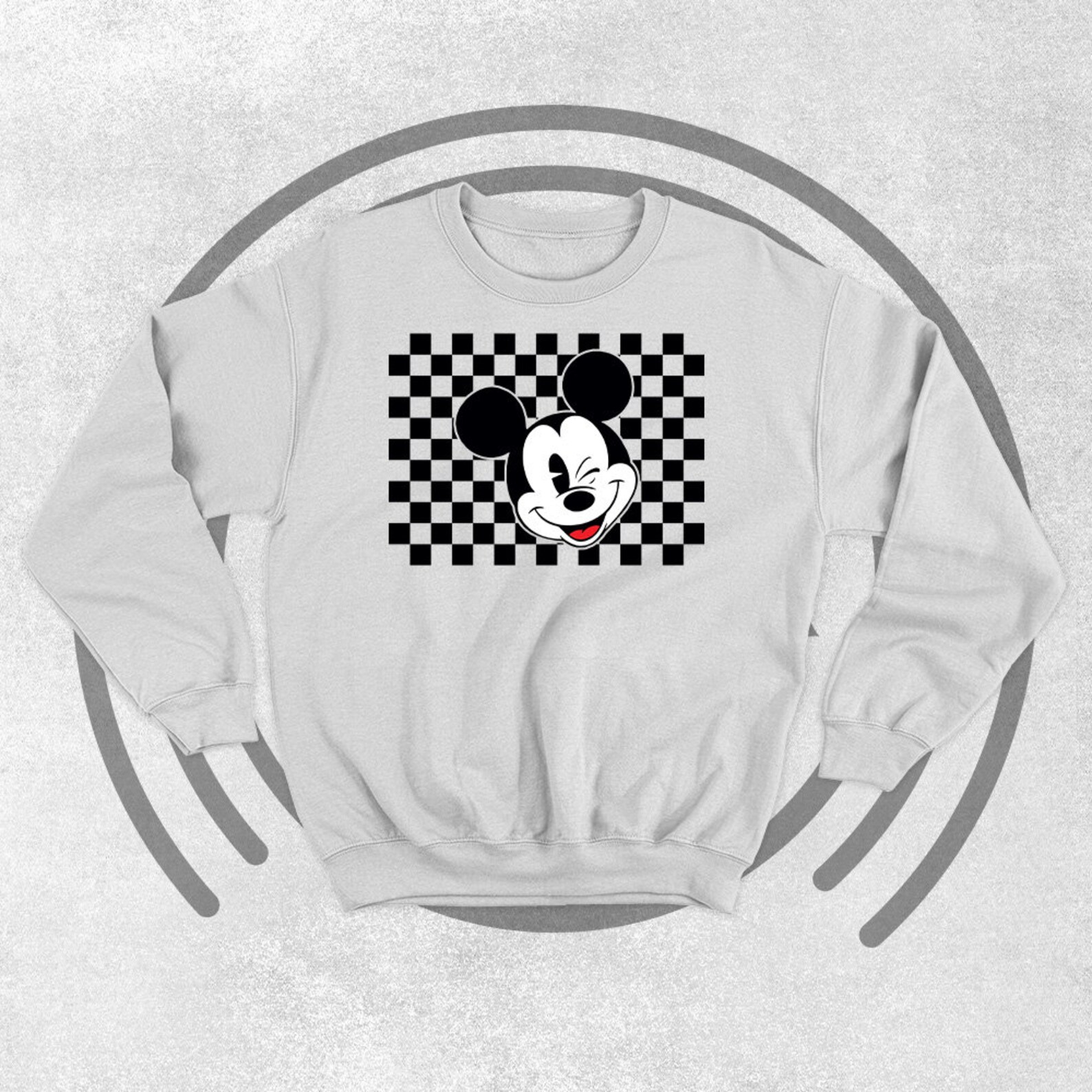 Mouse Checkered Svg, Mouse and Mickey Silhouette, Retro Friends ...