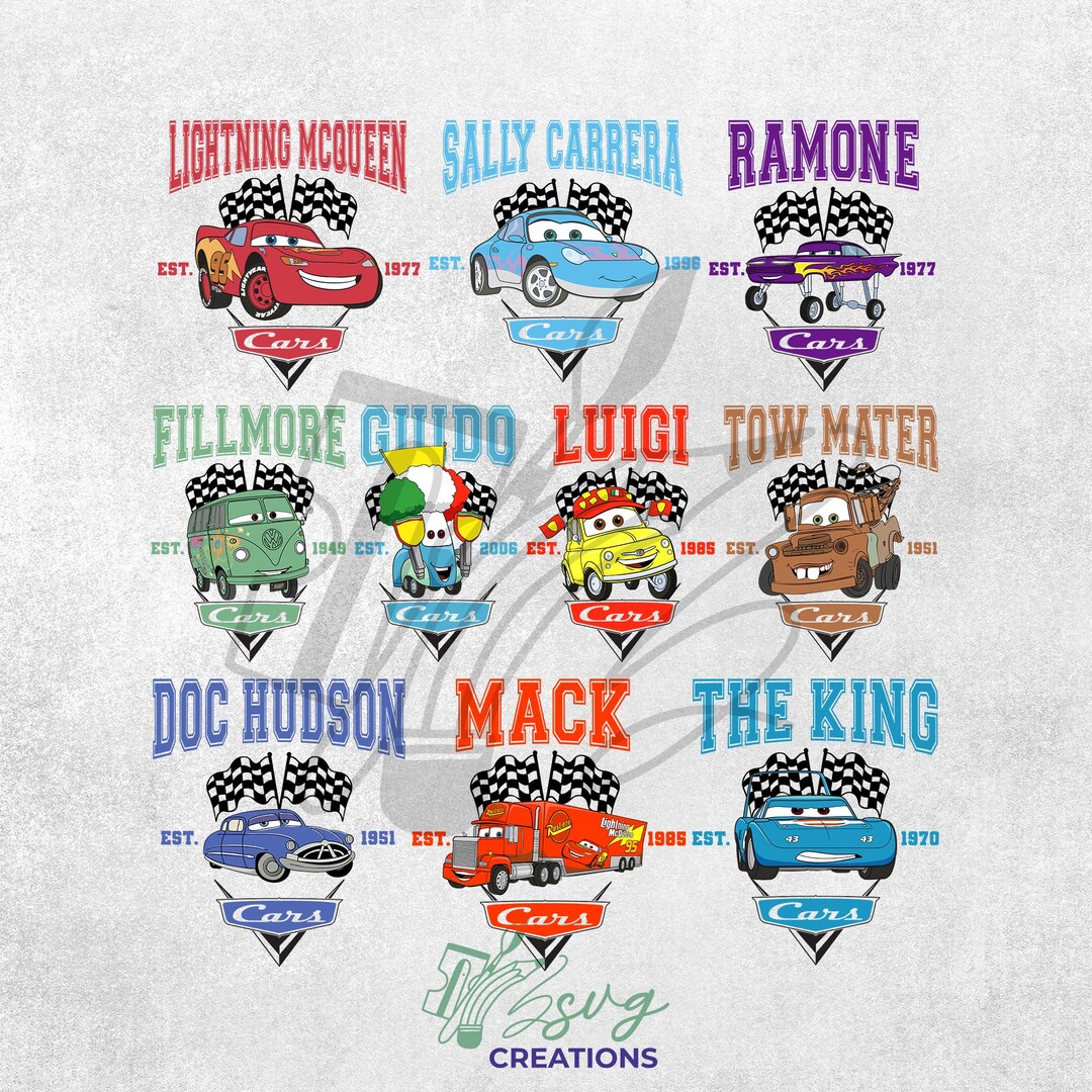 Pixa Cars Png, Pixar Lightening McQueen Png, Tow Mater Png, Sally ...