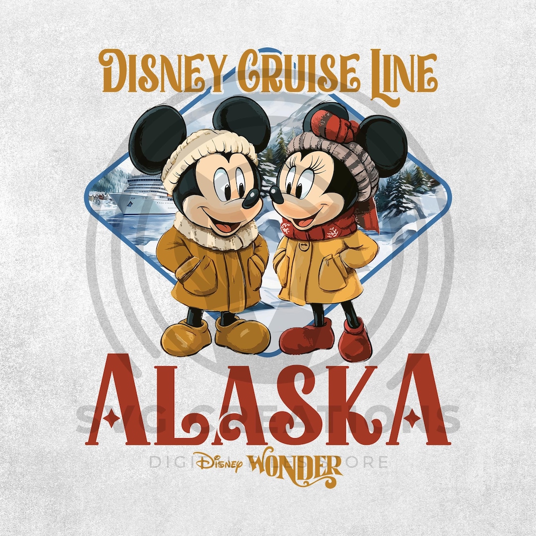 Retro Mickey Minnie Alaska Png, Cruise Line Alaska Wonder Png, Family ...