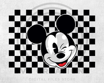 Retro Checkered Mickey and Friends Svg Png Eps, Checkered Mouse, Movie ...