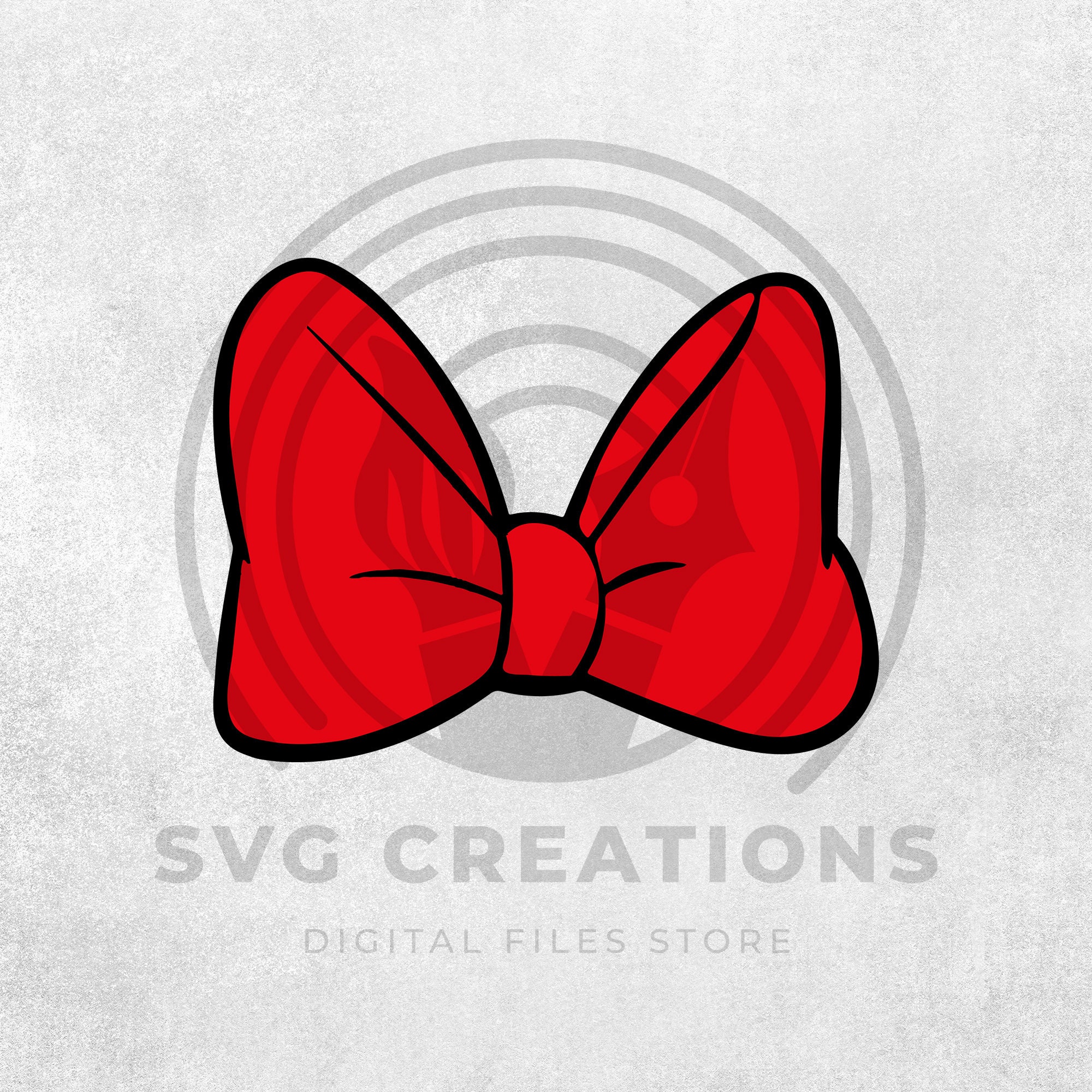 Minnie Red Bow Line Svg Png Pdf Eps Files, Line Bow Transparent ...