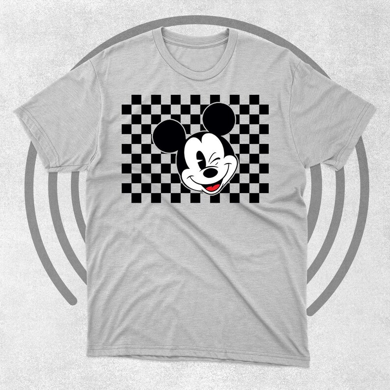 Mouse Checkered Svg, Mouse and Mickey Silhouette, Retro Friends ...