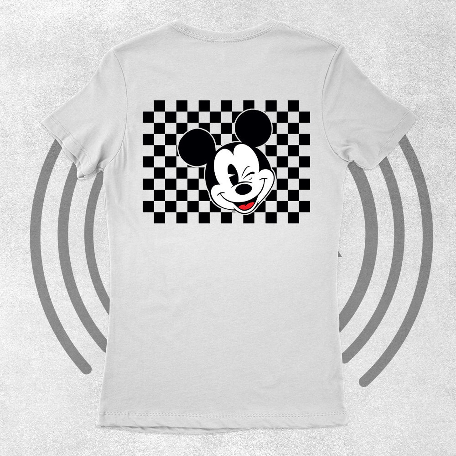 Mouse Checkered Svg, Mouse and Mickey Silhouette, Retro Friends ...