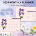 NEW 2024 Floral Digital Printable Calendar Colourfull - Etsy