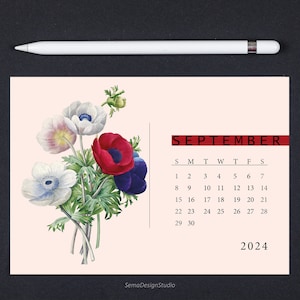 NEW 2024 Floral Digital Printable Calendar Colourfull - Etsy