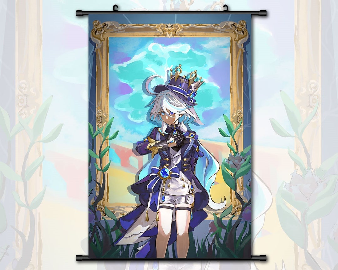 Anime Scroll Painting Genshin Impact Furina Wall Art Hanging Poster ...