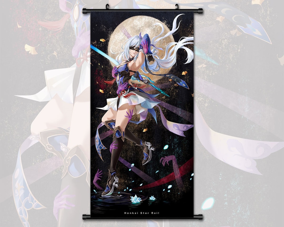 Anime Scroll Painting Genshin Impact Jingliu Wall Art Hanging Poster ...