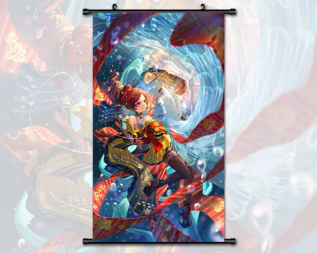 Anime Scroll Painting Genshin Impact Chiori Wall Art Hanging Poster ...