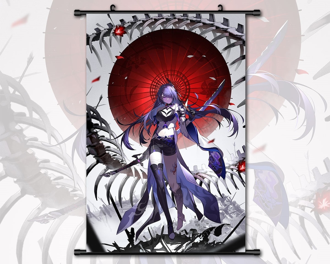 Anime Scroll Painting Honkai Star Rail Acheron Wall Art Hanging Poster ...