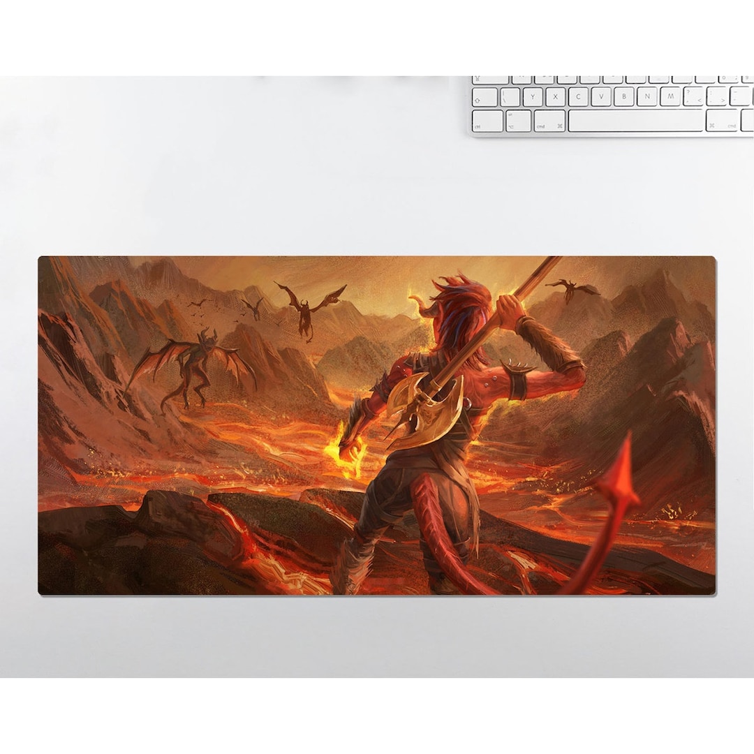Baldur's Gate 3 Karlach RGB LED Large Mouse Pad, Desk Mat, Mousepads ...