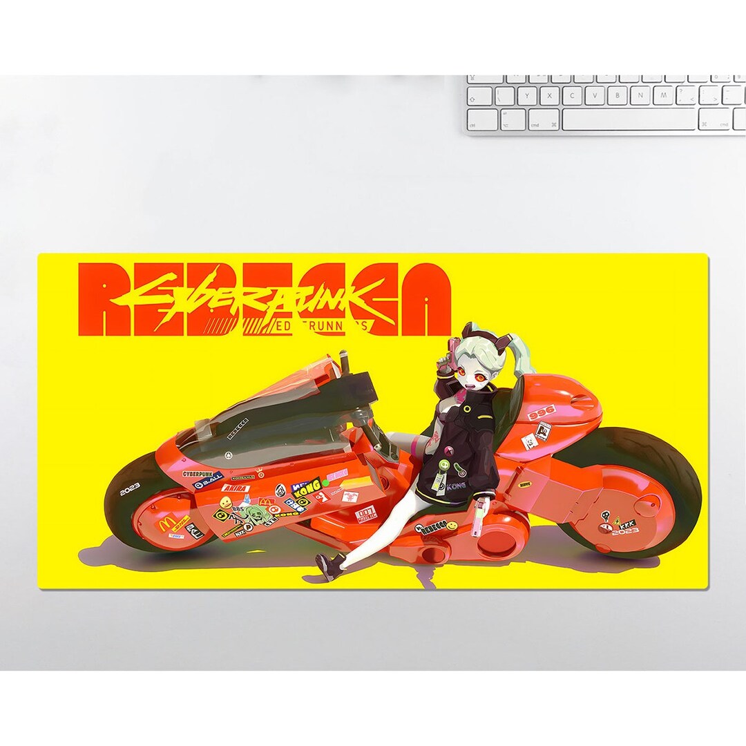 Anime RGB LED Large Mouse Pad, Cyberpunk Edgerunners Rebecca, Desk Mat ...