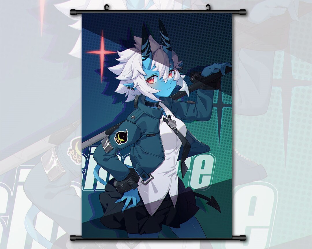 Anime Scroll Painting Zenless Zone Zero ZZZ Soukaku Wall Art Hanging ...