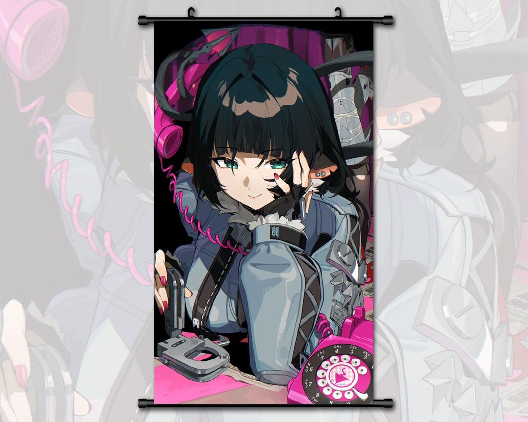 Anime Scroll Painting Zenless Zone Zero ZZZ Jane Doe Wall Art Hanging ...