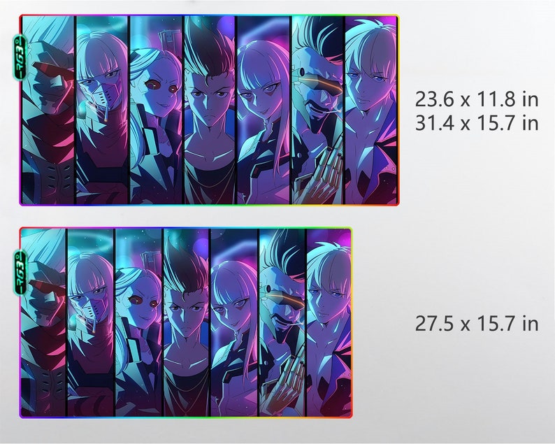 Anime RGB LED Large Mouse Pad, Cyberpunk Edgerunners Lucy Rebecca, Desk ...