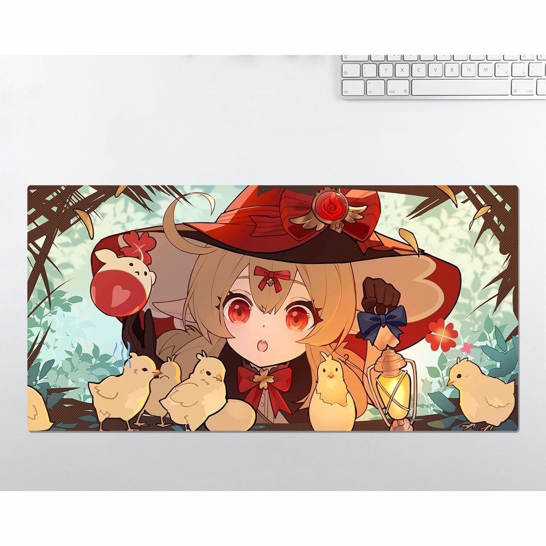 Anime RGB LED Large Mouse Pad, Genshin Impact Klee Dodoco , Desk Mat ...